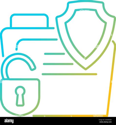 Data Breach Insurance Gradient Linear Vector Icon Stock Vector Image