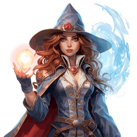 Premium Vector Woman Mage Vector On White Background