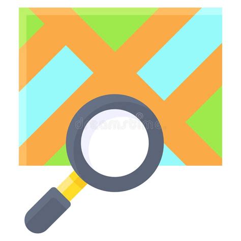 magnifying glass and map icon location map and navigation vector stock