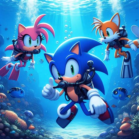 Sonic And Friends Scuba Diving By Swiftfurai On Deviantart