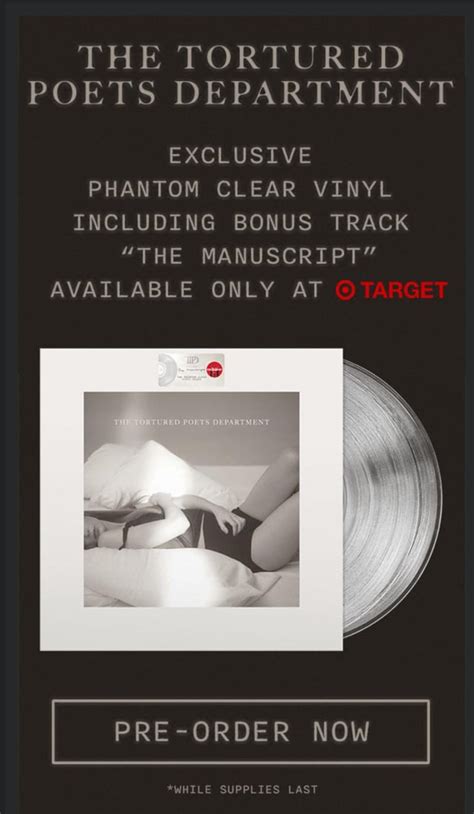 Targets Exclusive Ttpd Variant Phantom Clear Vinyl R Swiftlyneutral