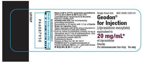 Geodon Injection Package Insert Prescribing Info Moa