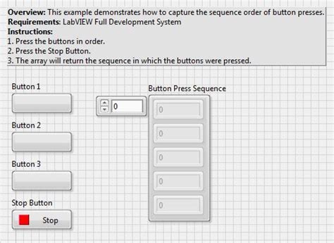 record sequence of button presses for labview ni community