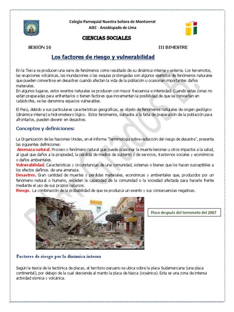 Sesion 16 Riesgo Y Vulnerabilidad Descargar Gratis Pdf Riesgo Sequía