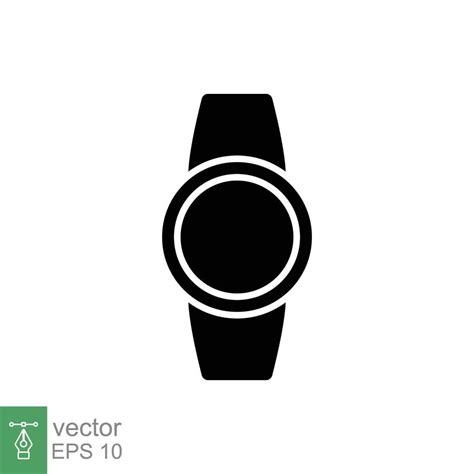 Smart Watch Icon Simple Glyph Style Wearable Digital Clock Smartwatch Technology Concept