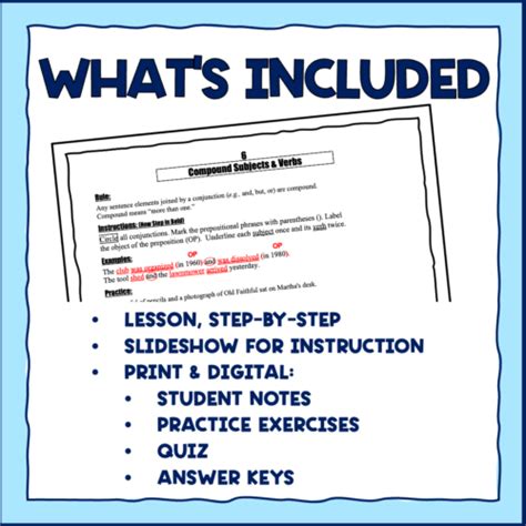 Compound Subjects And Predicates Graphic Grammar Lesson 6 Print And Digital Made By Teachers