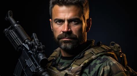 Premium Ai Image Private Security Service Contractor In Camouflage Unifor