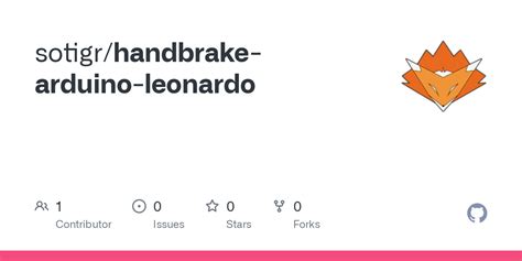 github sotigr handbrake arduino leonardo