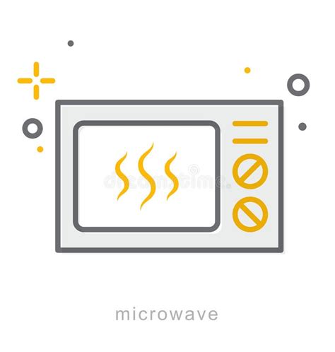 Thin Line Icons Microwave Stock Vector Illustration Of Food 84198929
