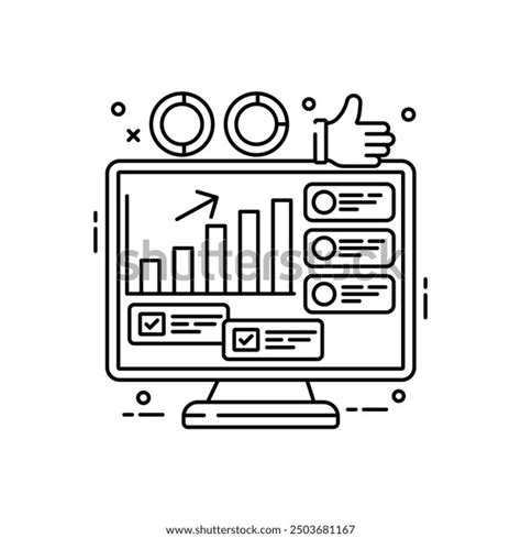 Histogram Chart Outline Icon Vector Illustration Stock Vector Royalty