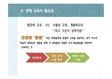 영재의 특성과 교육방법 인문교육