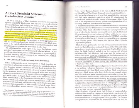 Combahee River Collective “a Black Feminist Statement” Docslib