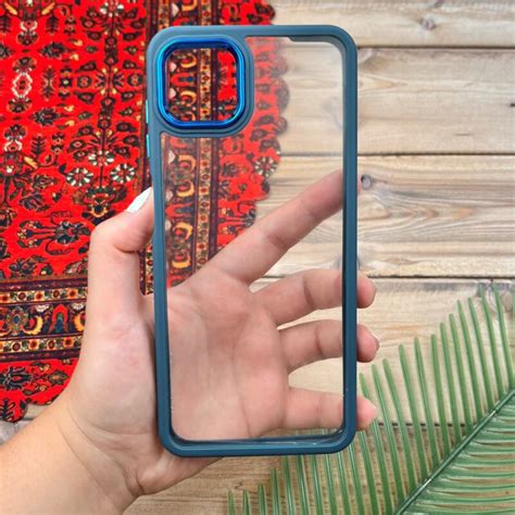 قاب گوشی Galaxy A04 Galaxy M13 5g سامسونگ New Skin اورجینال متال دور سیلیکونی شفاف سرمه ای کد