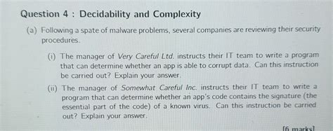 Solved Question 4 Decidability And Complexity A Following