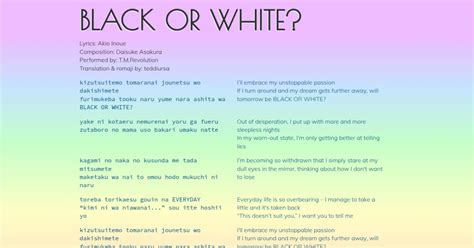 Black Or White T M Revolution Lyrics Translation Teddiursas J Pop