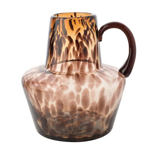 Hestia Mocha Glass Jug Style Vase With Handle Julian Charles Home