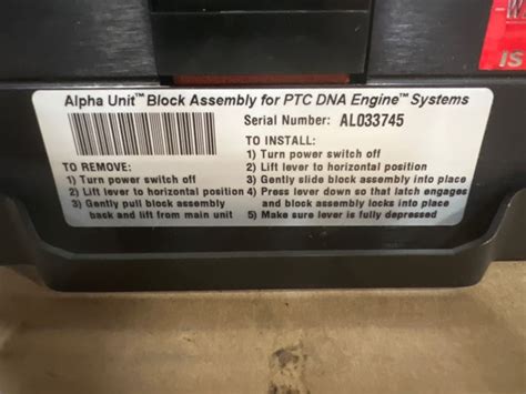 Alpha Unit Block Assembly For Ptc Dna Engine Systems For Sale