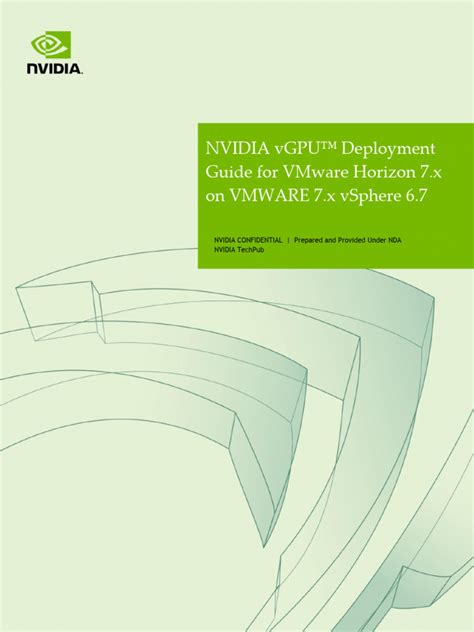 Nvidia Vgpu™ Deployment Guide For Vmware Horizon 7 X On Vmware 7 X Vsphere 6 7 Pdfdrive Pdf