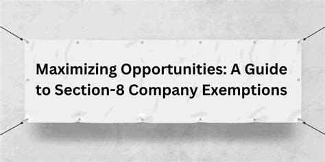 Maximizing Opportunities Guide Section 8 Company Exemptions