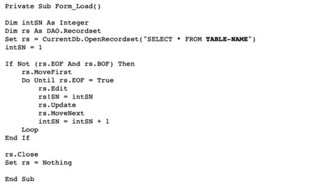 Ms Access Row Number On Continuous Form Microsoft Access Programs