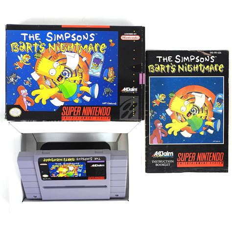 The Simpsons Barts Nightmare Super Nintendo Snes Retro Mtl