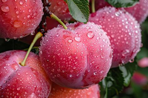 A Cluster Of Plums A Fruit And Natural Food Rest On The Table Stock