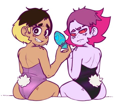 Rule 34 2girls Ass Blank Background Blonde Hair Brown Hair Bunnysuit