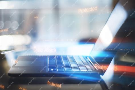 Premium Photo Close Up Of Laptop Computer With Abstract Binary Code