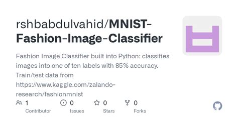 GitHub Rshbabdulvahid MNIST Fashion Image Classifier Fashion Image Classifier Built Into