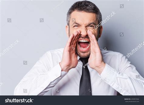 Man Shouting Serious Mature Man Shirt Stock Photo 235957264 Shutterstock