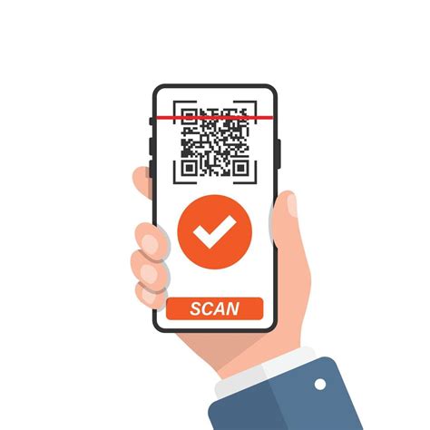Qr Code Scan Illustration In Flat Style Mobile Phone Scanning Vector