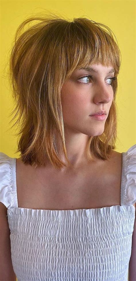 50 Shag Haircuts With Bangs Razor Shaggy Lob