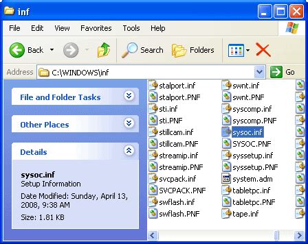 Uninstall Windows XP Components Not Listed In Add Remove Programs