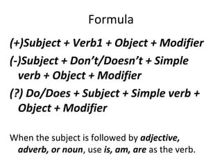 Simple Present Explanation PPT