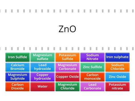 Naming Compounds Find The Match Naming Compounds Find The Match
