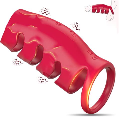 Vibrating Penis Sleeve Cock Ring Sex Toys With 10 Vibrating Modes For