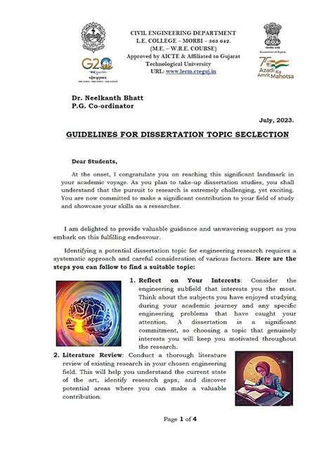 Pdf Guidelines For Dissertation Topic Selection Rg