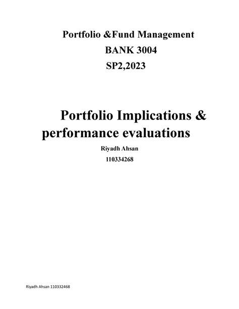 Portfolio Fund Managdocx Portfolio Andfund Management Bank 3004 Sp2