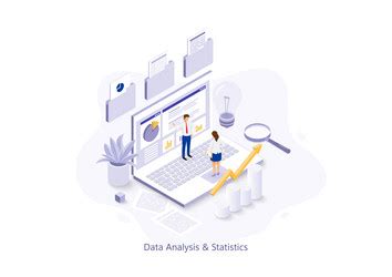 People Characters Working With Data Analysis Vector Image
