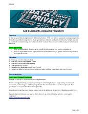 Lab Password Cracking Docx SEC Lab Accounts Accounts Everywhere Overview In This Lab