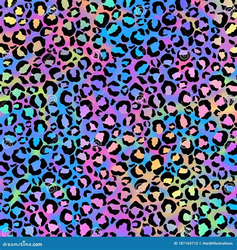 Holographic Leopard Print On Gradient Background Stock Illustration