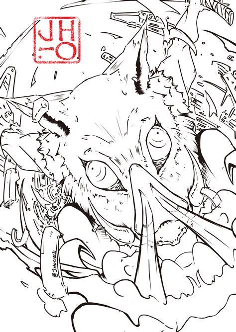 Artstation Fanarts Demon Slayer Inosuke Hashibira Line