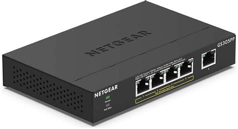 NETGEAR Gigabit Ethernet Switch 5 Port Unmanaged PoE GS305PP With 4 X PoE 83W Desktop Or