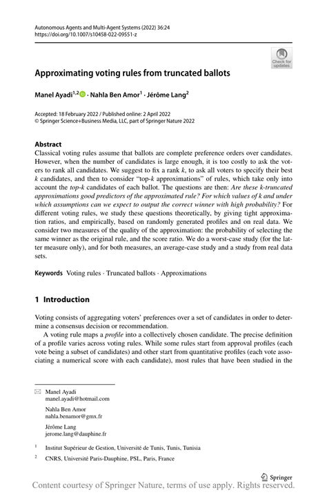 Approximating Voting Rules From Truncated Ballots Request Pdf