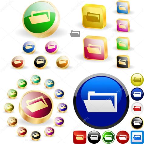 Folder Button Set Stock Vector By Studiom1 2563855