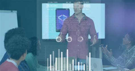 Presenting Data Analytics Animation Diverse Team Collaborating In
