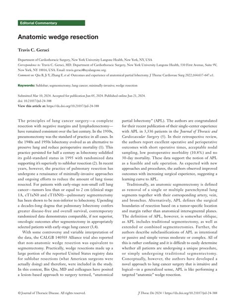 Pdf Anatomic Wedge Resection