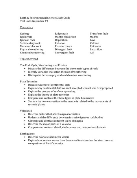 EE Unit Test Study Guide