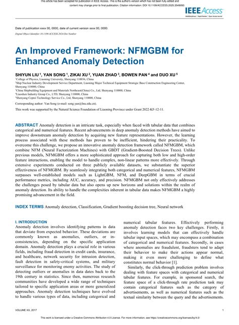 Pdf An Improved Framework Nfmgbm For Enhanced Anomaly Detection