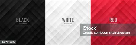 추상 그라데이션 흰색 회색 검정 빨간색 사각형 타일 패턴 최소 배경 세트 복사 공간이 있는 간단한 미래 기하학적 질감 배경 표지